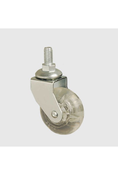 4 Adet Eb05Dkp50, Oynak Civatalı Şeffaf Mobilya Tekerleği, Sehpa Tekeri, Çap:50, 4Lü Set