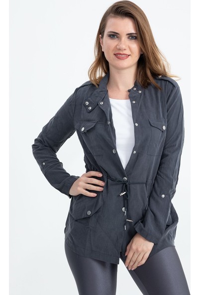 VprModa Bel Bağlamalı Uzun Ceket