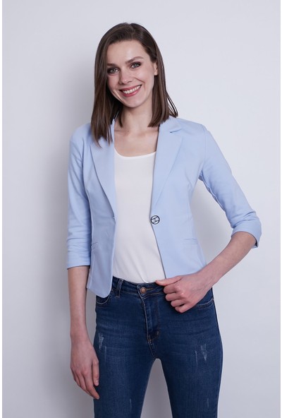 Jument Süs Cepli Kapri Kol Düğmeli Blazer Mono Kısa Ceket-A.mavi Jument Süs Cepli Kapri Kol Düğmeli Blazer Mono Kısa Ceket-A.mavi