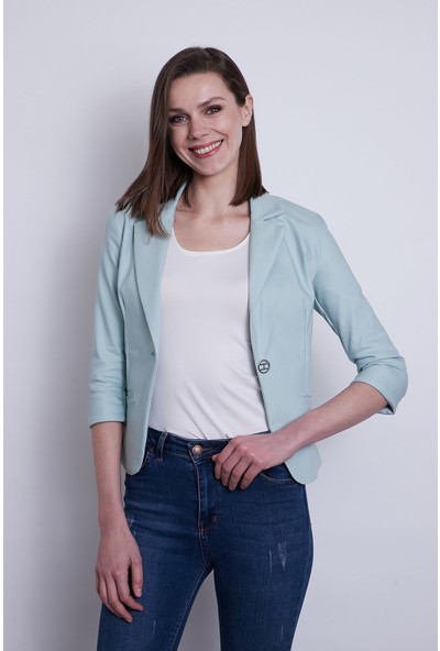 Jument Süs Cepli Kapri Kol Düğmeli Blazer Mono Kısa Ceket-Mint Jument Süs Cepli Kapri Kol Düğmeli Blazer Mono Kısa Ceket-Mint