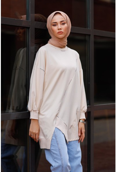 Meqlife Asimetrik Kesim Sweatshirt