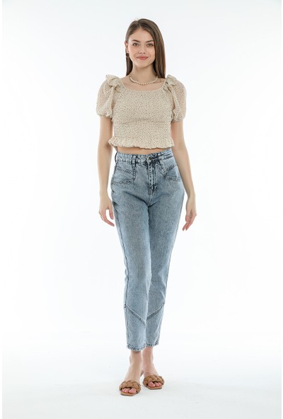 Oronero Mom Jean Denim Pantolon