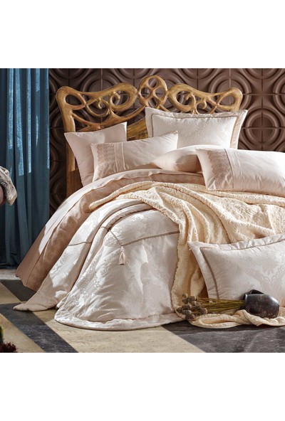Elart Çeyiz Paketi 10 Parça (Yatak Örtüsü+Nevresim Takımı+Battaniye) Bronze Cappuccino