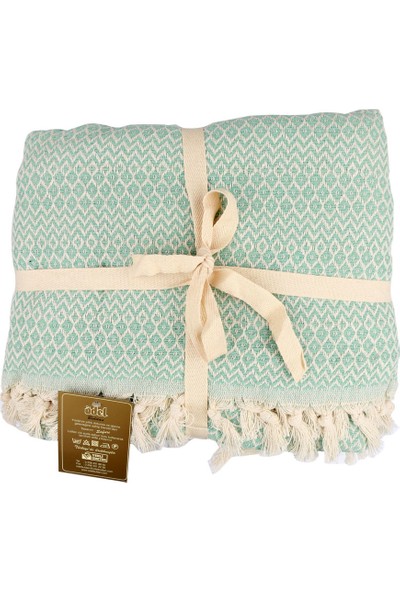 Ödel Buldan %100 Pamuk Armürlü Çift Kişilik Yatak Örtüsü Takımı Yeşil 200X230 cm