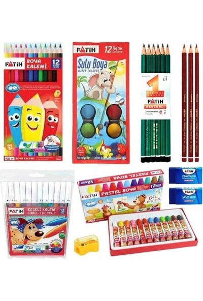 Fatih Okul Kırtasiye Seti 8 Çeşit Fatih Okul Kırtasiye Seti 8 Çeşit
