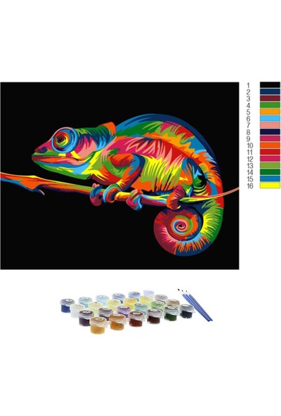 Gen-Art Artera Sayılarla Boyama Seti 40 x 50 cm Bukalemun