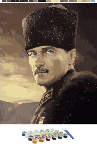 Gen-Art Artera Sayılarla Boyama Seti 40 x 50 cm Atatürk