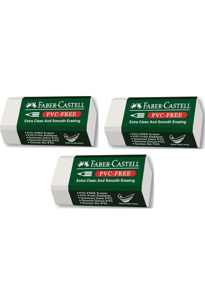 Faber-Castell Pvc Free No:30 Küçük Boy Beyaz Silgi 3'lü Faber-Castell Pvc Free No:30 Küçük Boy Beyaz Silgi 3'lü