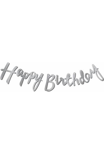 Papercraft Happy Birthday Kaligrafi Banner Yazı Gümüş Papercraft Happy Birthday Kaligrafi Banner Yazı Gümüş