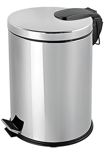 Omnisoft PLX3700-330 Krom Pedallı Paslanmaz Çöp Kovası 30 Lt