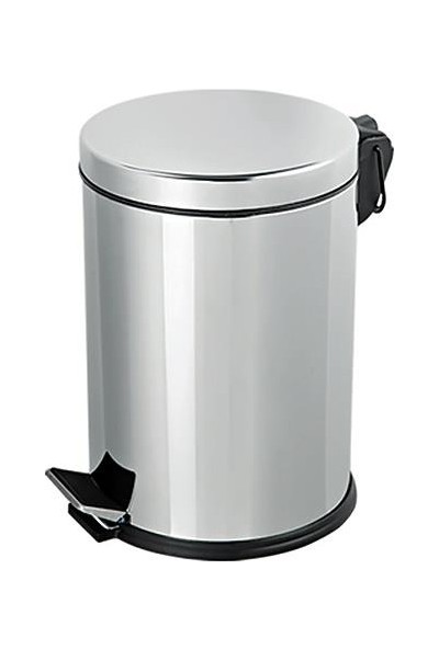Omnisoft PLX3700-305 Krom Pedallı Paslanmaz Çöp Kovası 5 Lt