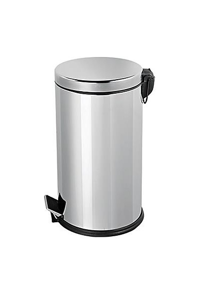 Omnisoft PLX3700-312 Krom Pedallı Paslanmaz Çöp Kovası 12 Lt