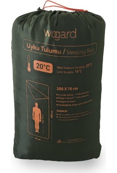 Wogard Uyku Tulumu Koyu Yeşil 200X70 cm