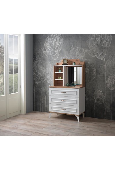 Trend Aynalı 3 Çekmeceli Şifonyer 80x45x151cm