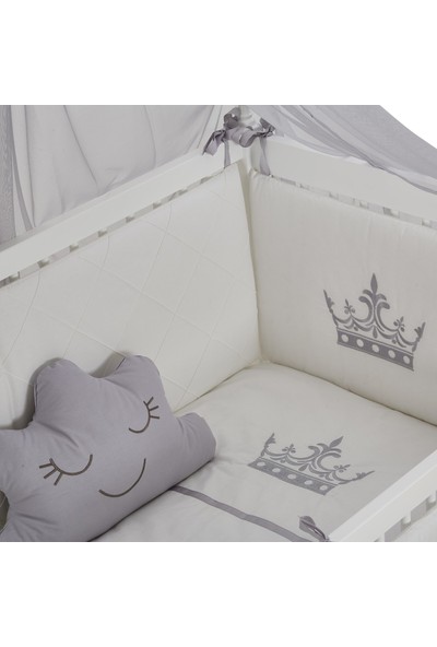 Meltem Smart Motto Nakışlı Gri Pamuklu Bebek Uyku Seti - 60x120 cm Meltem Smart Motto Nakışlı Gri Pamuklu Bebek Uyku Seti - 60x120 cm