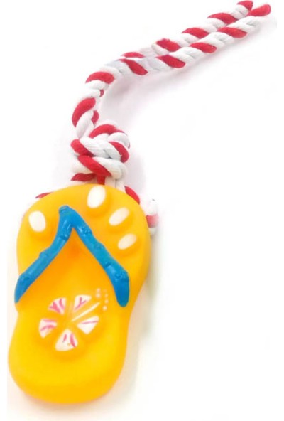 Ans Diş Ipli Kauçuk Terlik Düdüklü Köpek Oyuncağı 30 cm