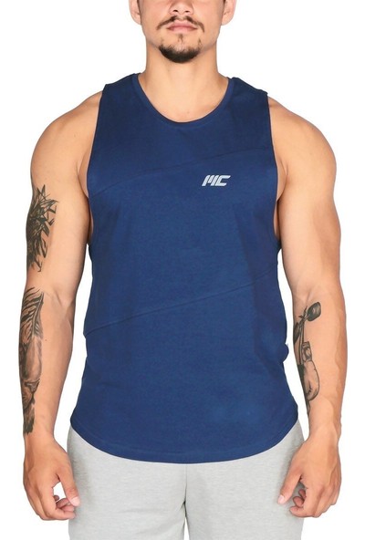 Musclecloth Elite Kolsuz T-Shirt Indigo Mavi Musclecloth Elite Kolsuz T-Shirt Indigo Mavi