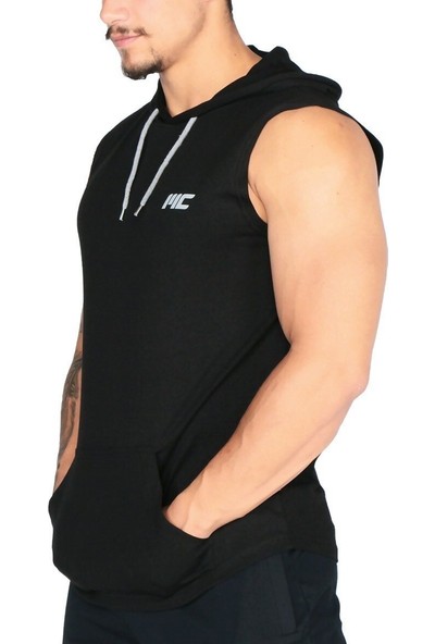 Musclecloth Training Kapüşonlu Kolsuz T-Shirt Siyah Musclecloth Training Kapüşonlu Kolsuz T-Shirt Siyah