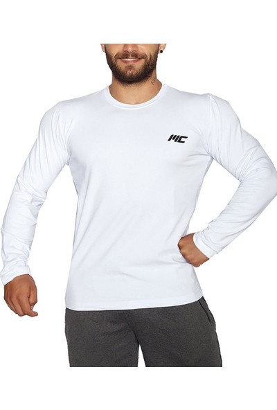 Musclecloth Basic Uzun Kollu T-Shirt Beyaz Musclecloth Basic Uzun Kollu T-Shirt Beyaz