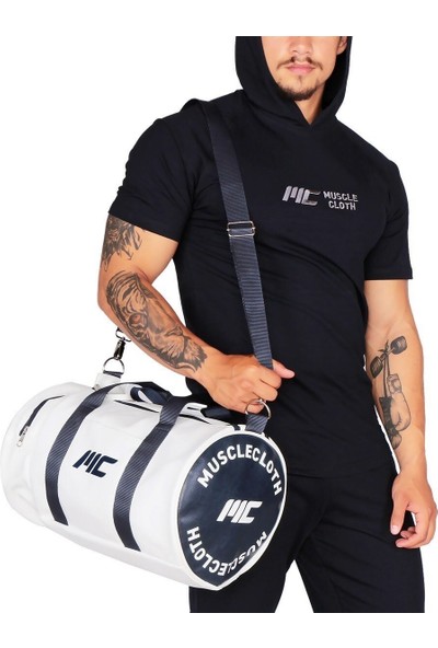 Musclecloth Deri Silindir Çanta - Beyaz Musclecloth Deri Silindir Çanta - Beyaz