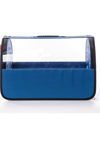 Bebebebek Flybag Şeffaf Kedi Taşıma Çantası 43 x 26 x 27 cm- Mavi