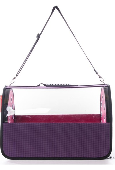 Bebebebek Flybag Şeffaf Kedi Taşıma Çantası 43 x 26 x 27 cm-Mor