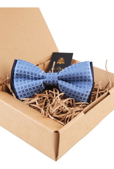 Kravatkolik Mavi Kendinden Desen Papyon P1459 Kravatkolik Mavi Kendinden Desen Papyon P1459