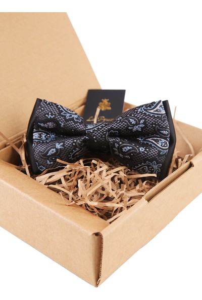 Kravatkolik Füme Şal Desen Papyon P1452