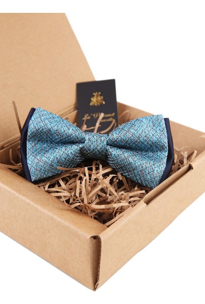 Kravatkolik Turkuaz Kum Desen Papyon P1412