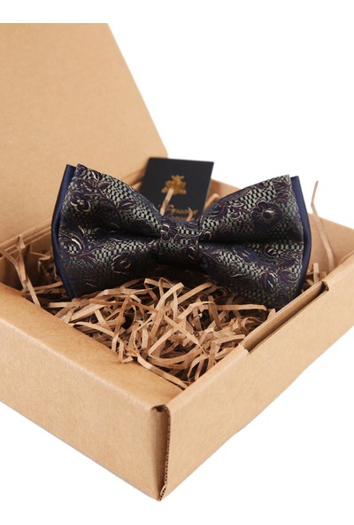 Kravatkolik Yeşil Şal Desen Papyon P1457