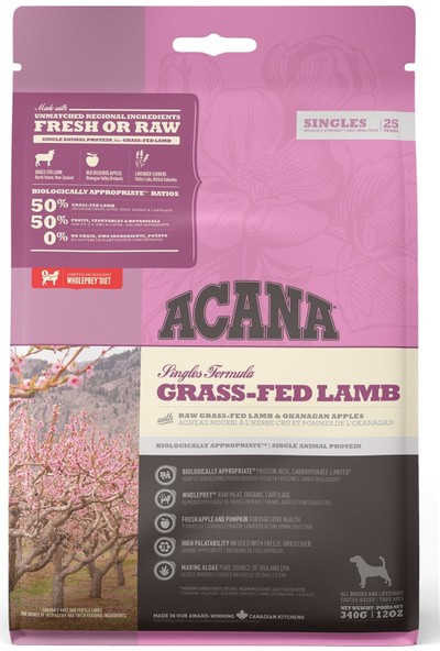 Acana Singles - Grass-Fed Lamb Köpek Maması 340 gr