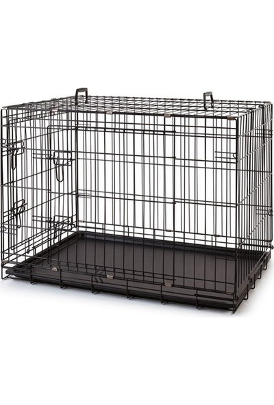 Eurogold Metal Köpek Kafesi Siyah 107X70X77CM