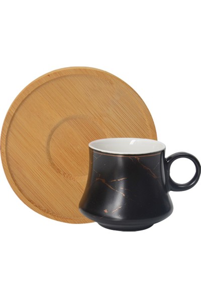 Paçi Bambulu 6'lı Siyah Mermer Kahve Fincanı Paçi Bambulu 6'lı Siyah Mermer Kahve Fincanı