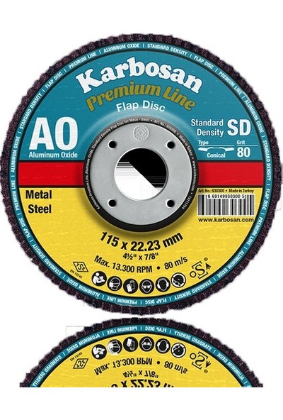 Karbosan Ao Flap Disk 115X22 Konik- 80 Kum (10 Lu) Karbosan Ao Flap Disk 115X22 Konik- 80 Kum (10 Lu)
