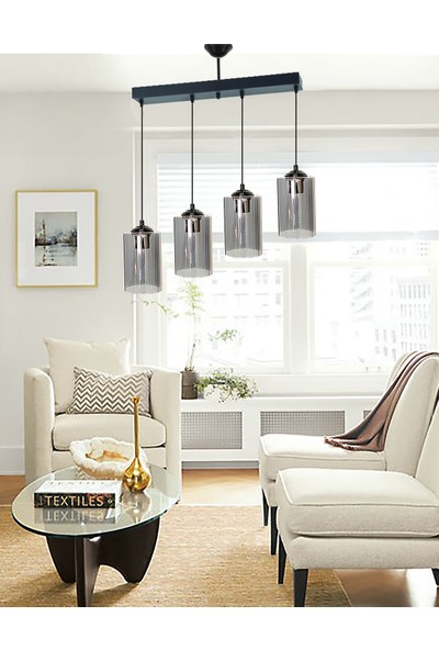 Etsylight Dora Black Sıralı Lüx 4 Salon Avize, Yemek Odası Avize Etsylight Dora Black Sıralı Lüx 4 Salon Avize, Yemek Odası Avize