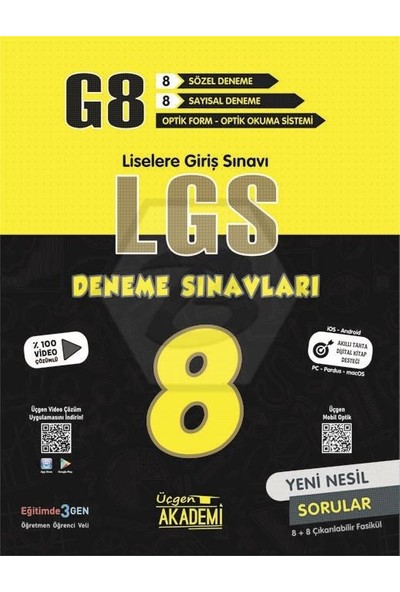Üçgen Akademi 8. Sınıf Lgs G8 Deneme Sınavları