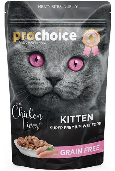 Pro Choice Prochoice Tahılsız Kitten Tavuk ve Ciğerli Yavru Kedi Konservesi 85 gr Pro Choice Prochoice Tahılsız Kitten Tavuk ve Ciğerli Yavru Kedi Konservesi 85 gr