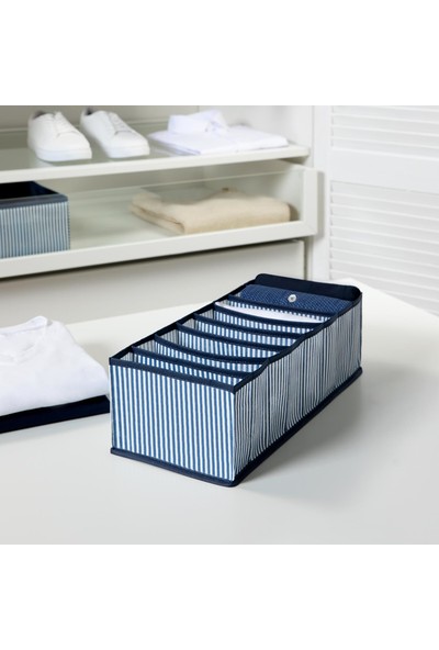 Ocean Home 8 Bölmeli Lacivert Çizgili Çekmece Içi Organizer