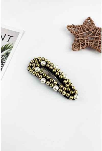 ÇLK Accessories Geometrik Incili Çıtçıt Toka Altın T150 ÇLK Accessories Geometrik Incili Çıtçıt Toka Altın T150