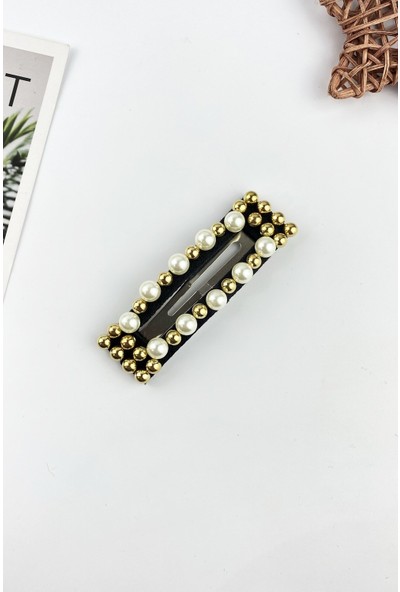 ÇLK Accessories D.dörtgen Incili Çıtçıt Toka Altın T150 ÇLK Accessories D.dörtgen Incili Çıtçıt Toka Altın T150