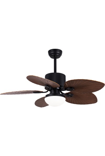 Dekorfan LED Aydınlatmalı Uzaktan Kumandalı Kahverengi Tavan Vantilatörü DKF-504