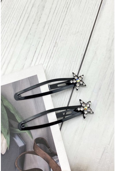 ÇLK Accessories 2 Li Taşlı Yıldız Çıtçıt Toka TRTOKA9417 T30753