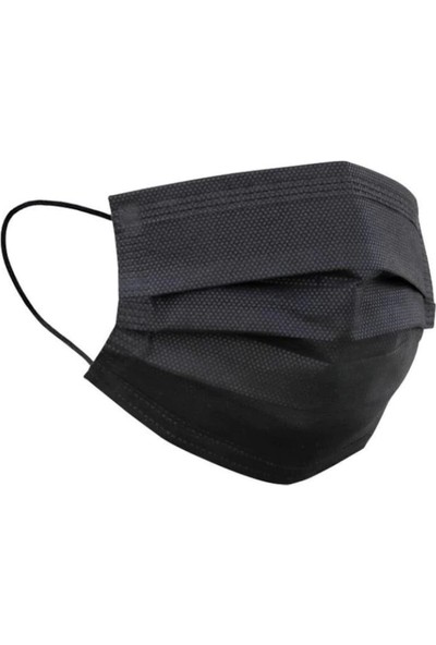 Novamask 3 Katlı Telli Cerrahi Siyah Maske 50'li