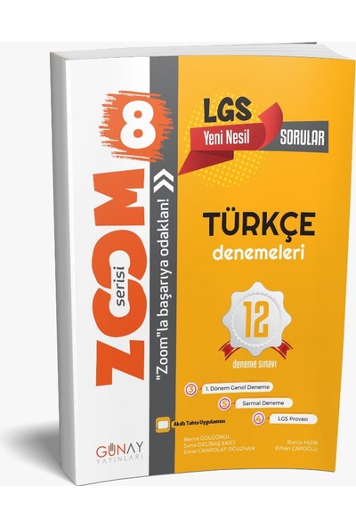 Günay Yayınları 8. Sınıf LGS Zoom Türkçe 12 Li Deneme