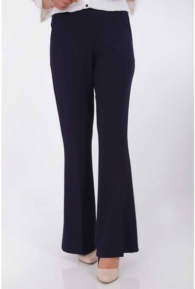 Kombinal Kadın Lacivert Scuba Büyük Beden Pantolon- 363 Kombinal Kadın Lacivert Scuba Büyük Beden Pantolon- 363