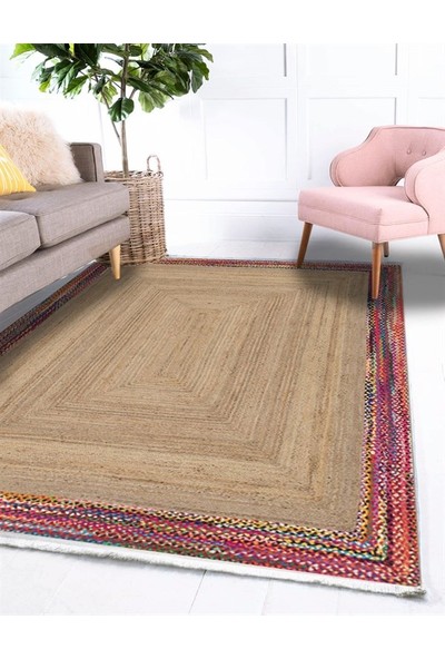 Marka Dekor Jüt Görünümlü Renkli Kilim 022 60 x 120
