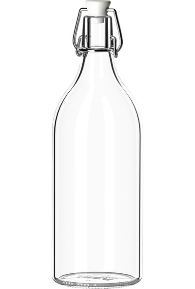 Meg Store Dekoratif Korken Kilitli Kapaklı Cam Su Şişesi