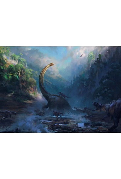 Güven Serigrafi Dinazorlar 2 1000 Parça Ahşap Puzzle Yapboz