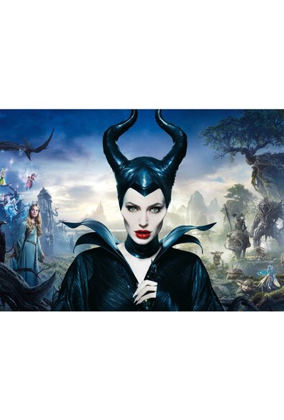 Güven Serigrafi Maleficent 1000 Parça Ahşap Puzzle Yapboz