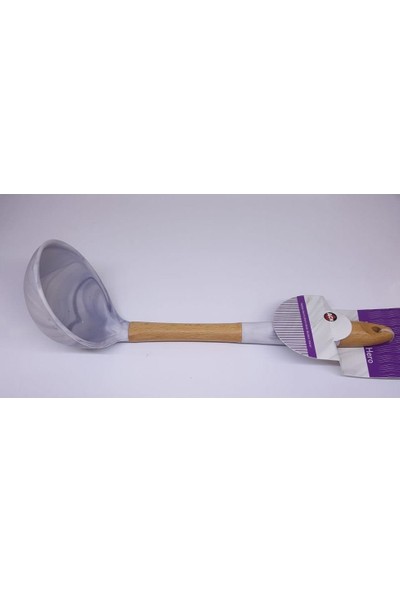 Acar Silikon 30 cm. Ahşap Silikon Saplı Gri Servis Kepçesi 9964 Acar Silikon 30 cm. Ahşap Silikon Saplı Gri Servis Kepçesi 9964